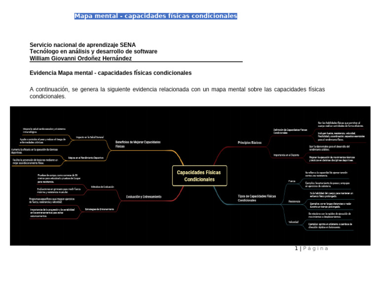 Mapa Mental - Capacidades Físicas Condicionales | PDF