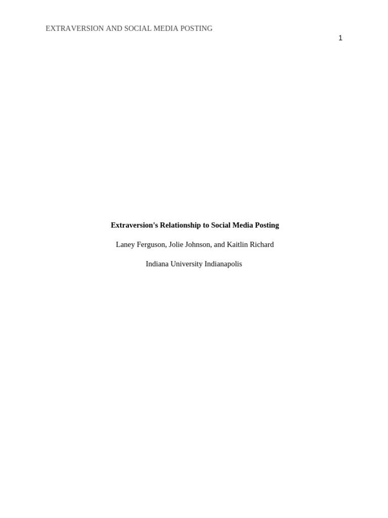 Extraversion and Social Media Posting | PDF | Extraversion And Introversion | Scatter Plot