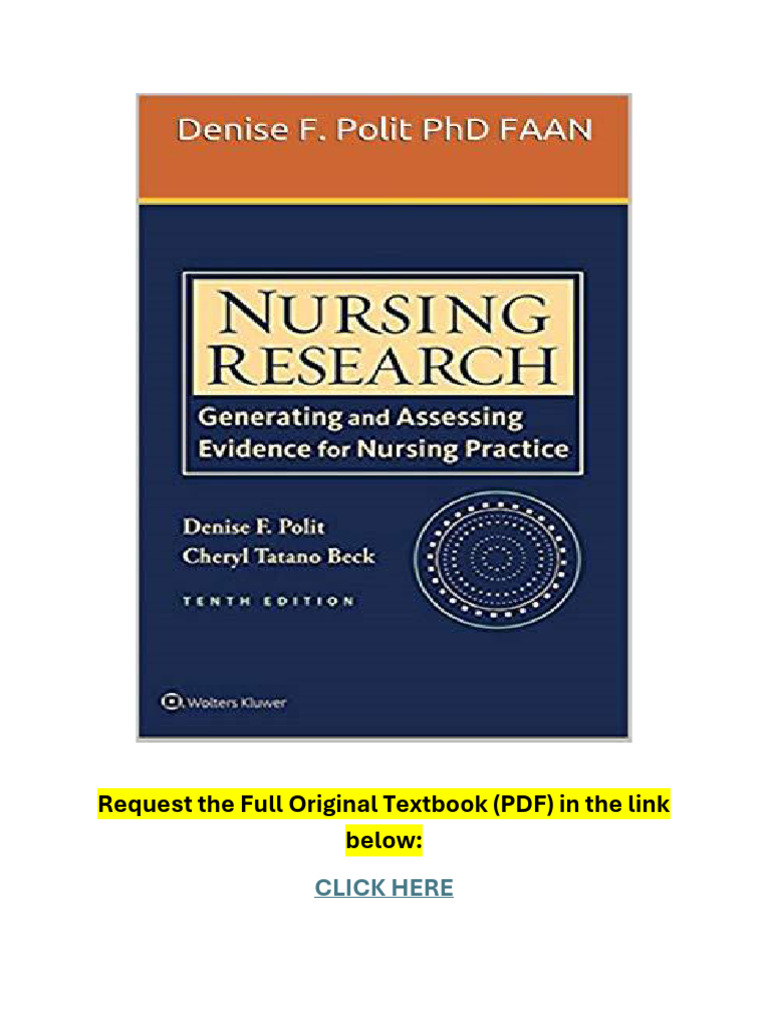 Nursing Research Generating and Assessing Evidence For Nursing Practice ...