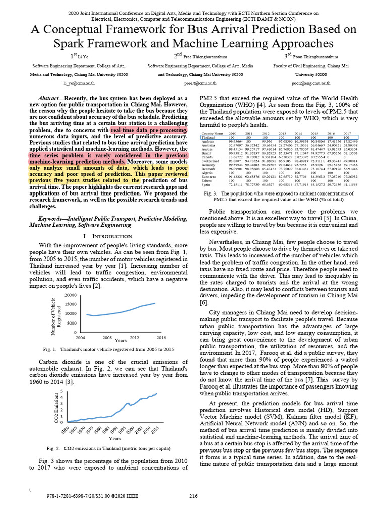 2020, Ye - A Conceptual Framework For Bus Arrival Prediction Based On Spark Framework and ...
