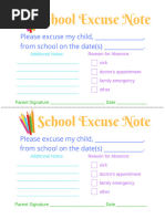 Sample Excuse Letter for Absence | PDF