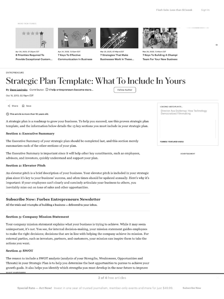 MOD 2 Strategic Plan Template What To Include in Yours | PDF