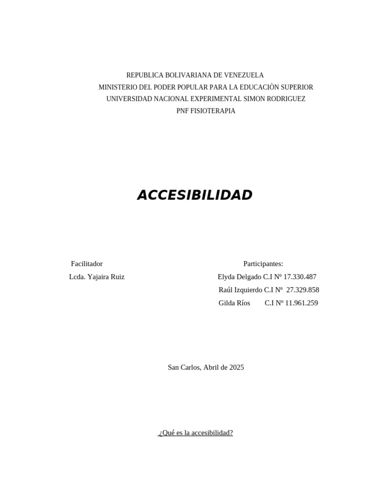 ACCESIBILIDAD | PDF | Invalidez