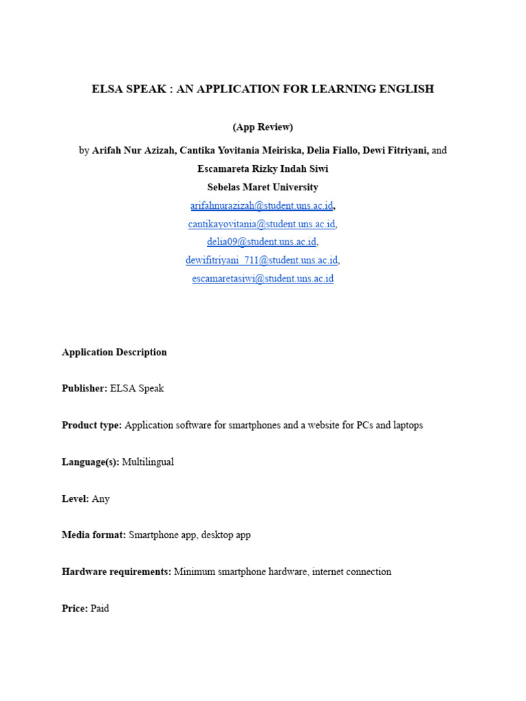 Application Review - Group 1 Class A (English For Math) | PDF | English ...