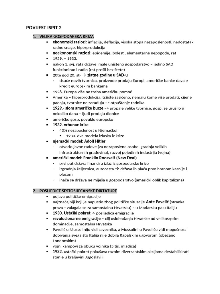 Povijest Ispit 2 | PDF