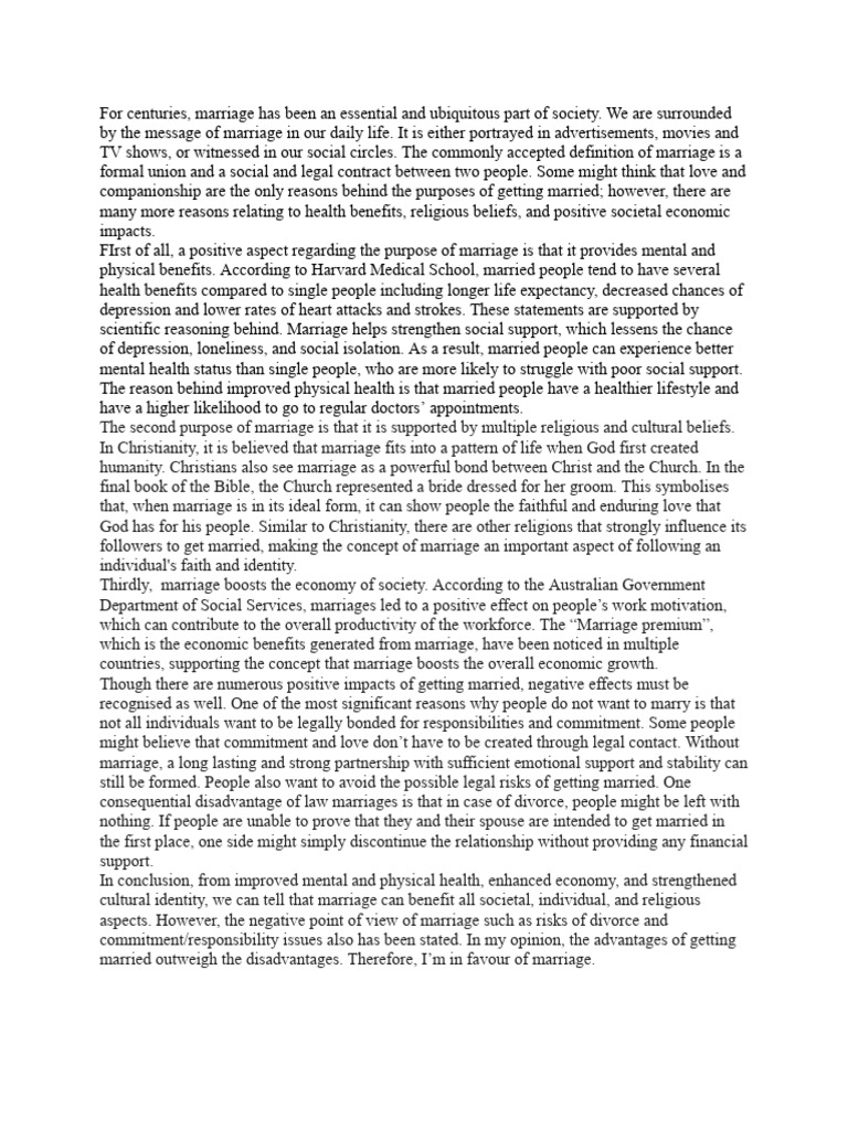 The Purpose of Marriage | PDF | Marriage | Love