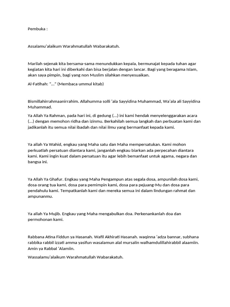 Doa Penutup Acara | PDF