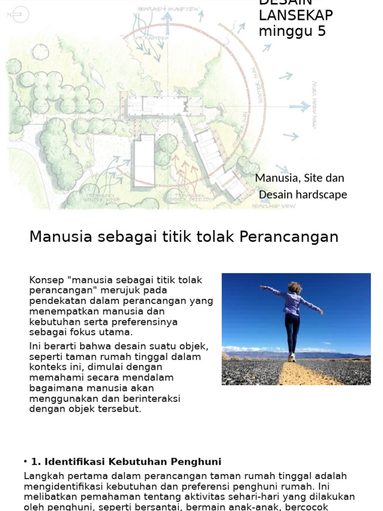 MATERI Minggu 5 Dasar-Dasar Desain Eksterior (Manusia, Site Dan Denah Hardscape) | PDF