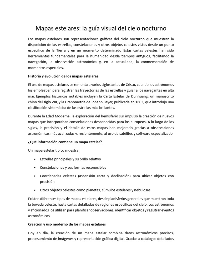 Guía de Mapas Estelares Personalizados | PDF | Astronomía | Objetos ...