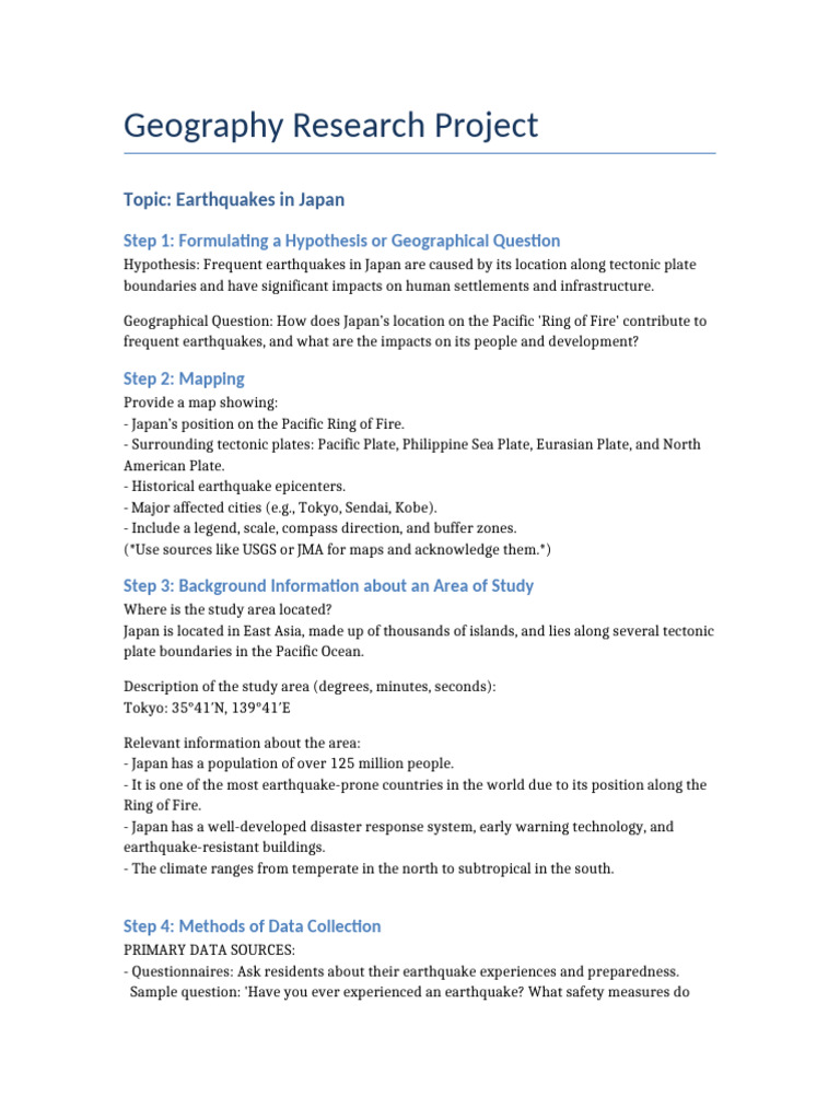 Full Geography Project Earthquakes Japan | PDF | Earthquakes | Pacific ...