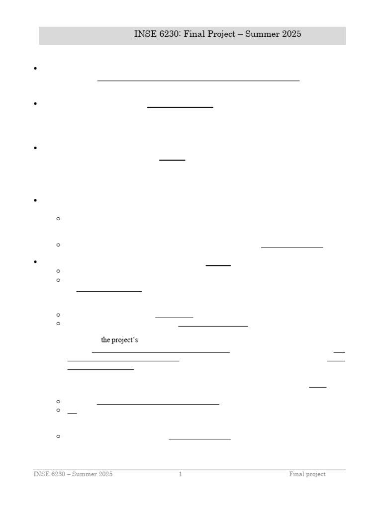 INSE 6230 Final Project Summer 2025 | PDF