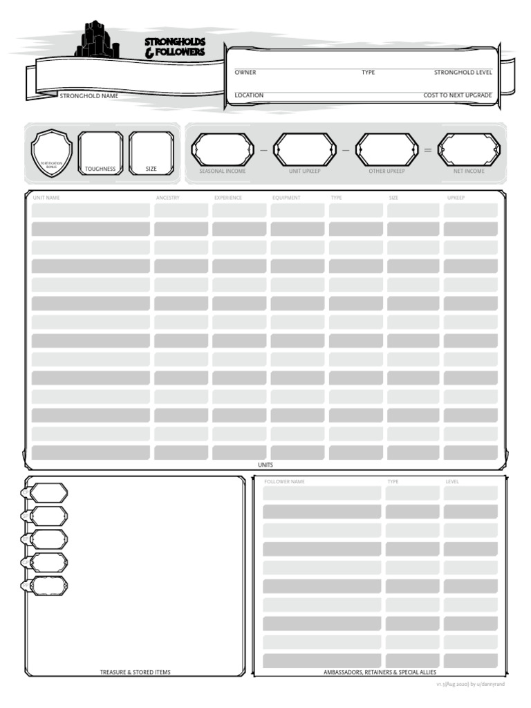 Stronghold Sheet (Form-Fillable) v1.3 | PDF
