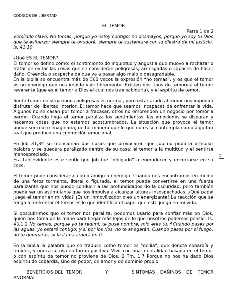 El Temor | PDF | Temor | Dios