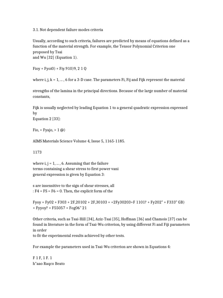 Not Dependent Failure Modes Criteria | PDF