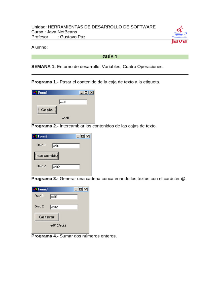 GUIA 01 Netbeans | PDF
