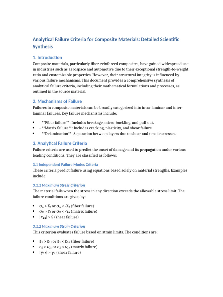 Detailed Composite Failure Criteria | PDF | Composite Material | Stress (Mechanics)
