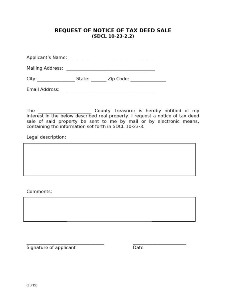 Tax Deed Notice Request | PDF