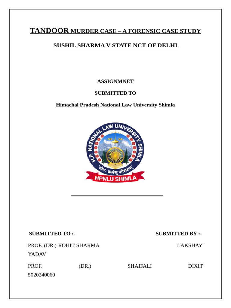 Tandoor Murder Case | PDF | Forensic Science | Dna Profiling