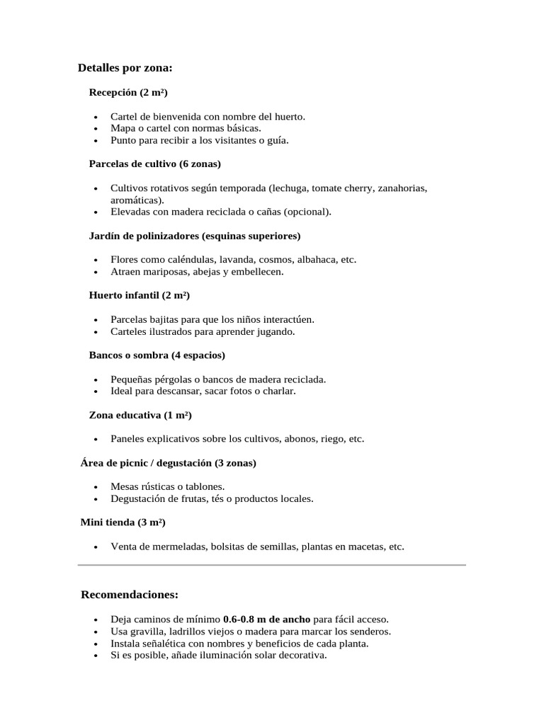 Diseño de Huerto Mágico y Cerco Turístico | PDF