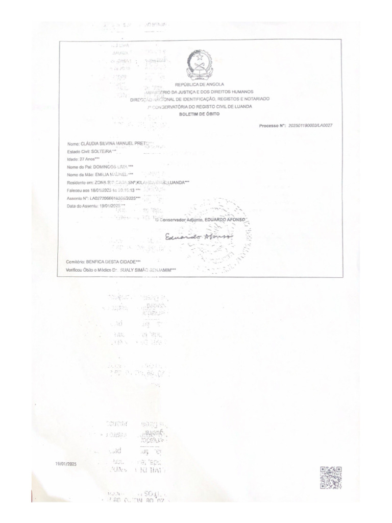 Direccão Nacíonal de Identificação, Registos e Notariado | PDF