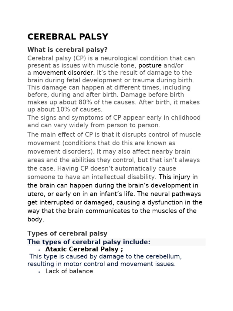 Occupational Therapy For Children With Cerebral Palsy-2 | PDF ...