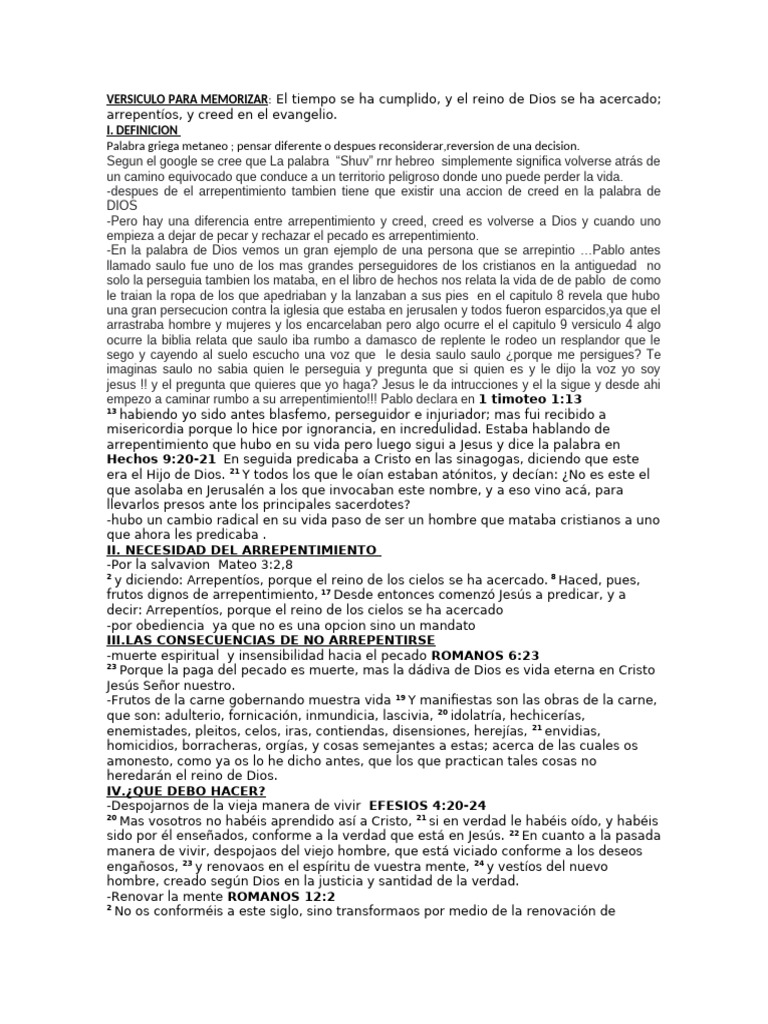 Versiculo para Memorizar | PDF | Pablo el apóstol | Pecado