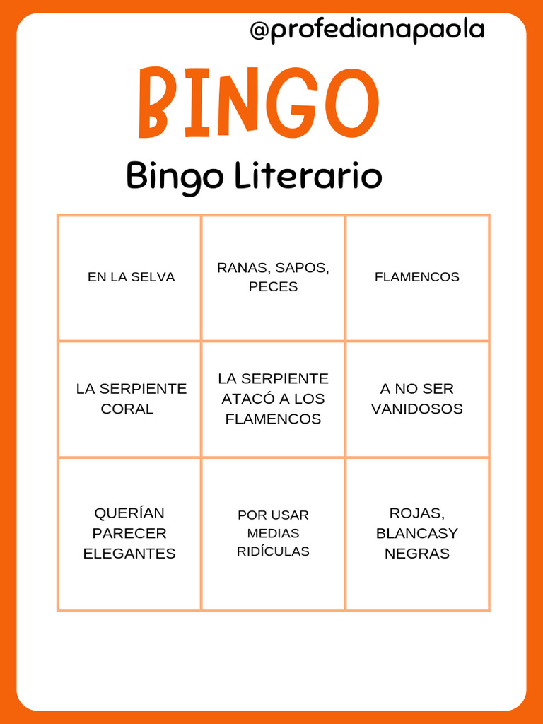Bingo Literario | PDF
