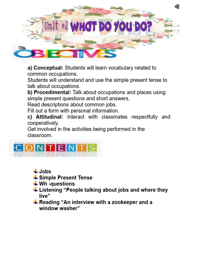 Unit 2 What Do You Do | PDF