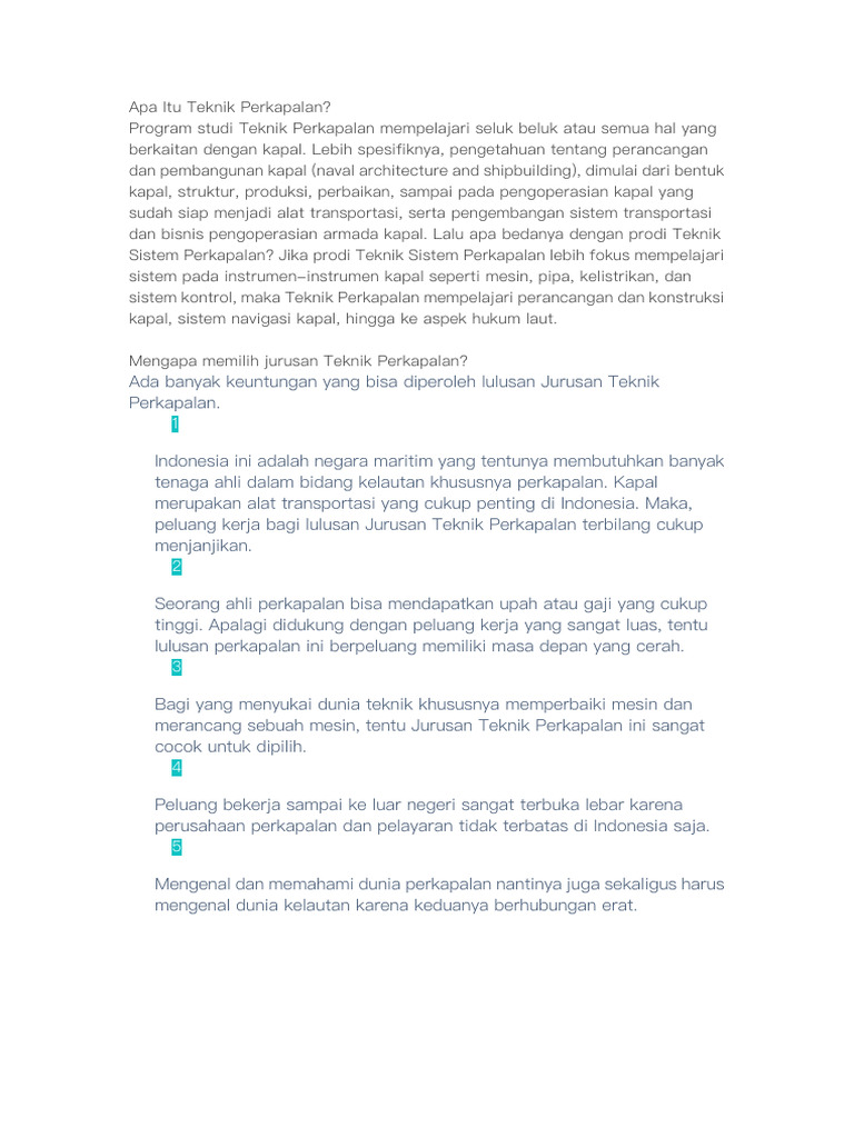 Peluang dan Prospek Teknik Perkapalan | PDF