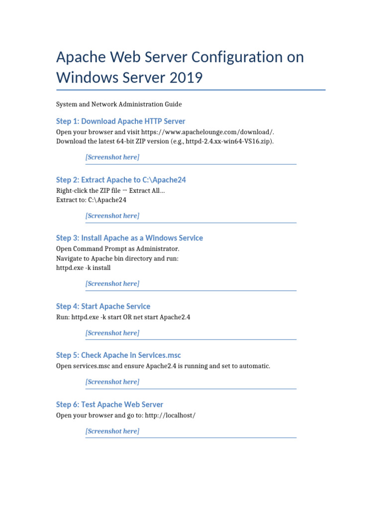 Apache Web Server Windows Server 2019 | PDF