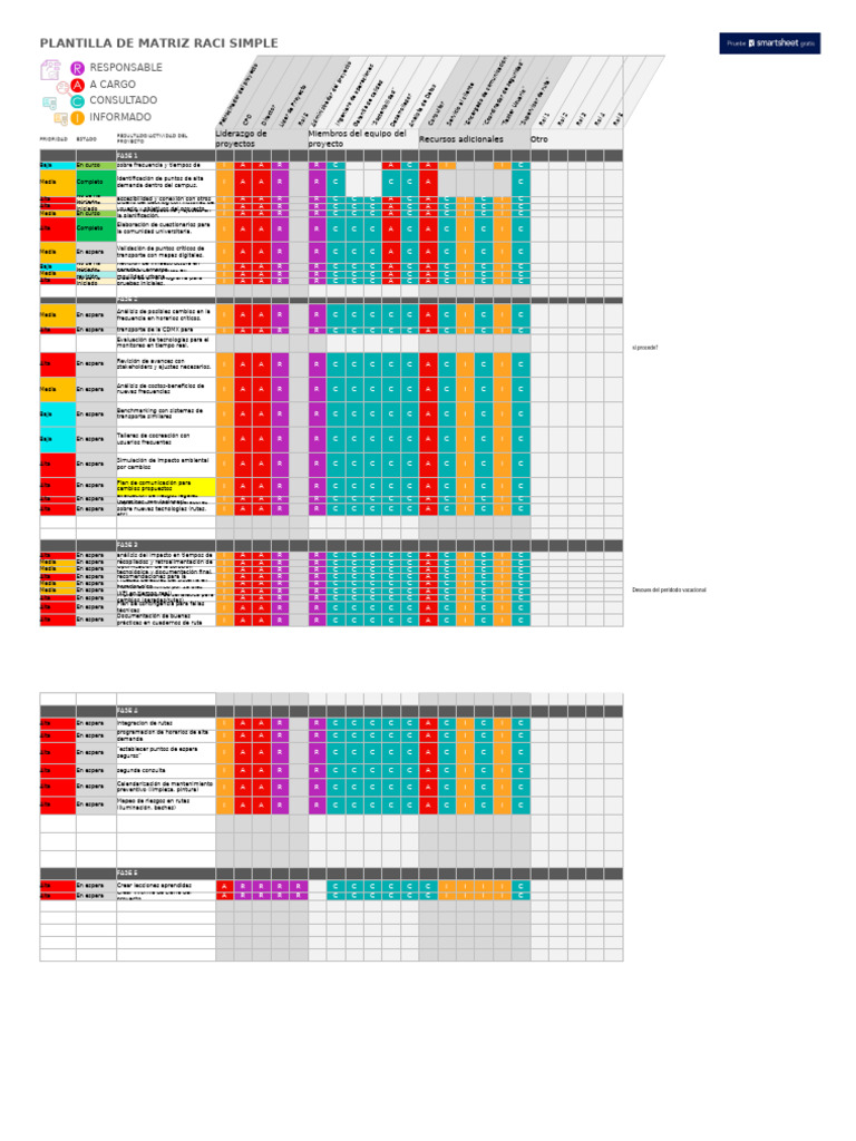 Plantilla RACI para Gestión de Proyectos | PDF