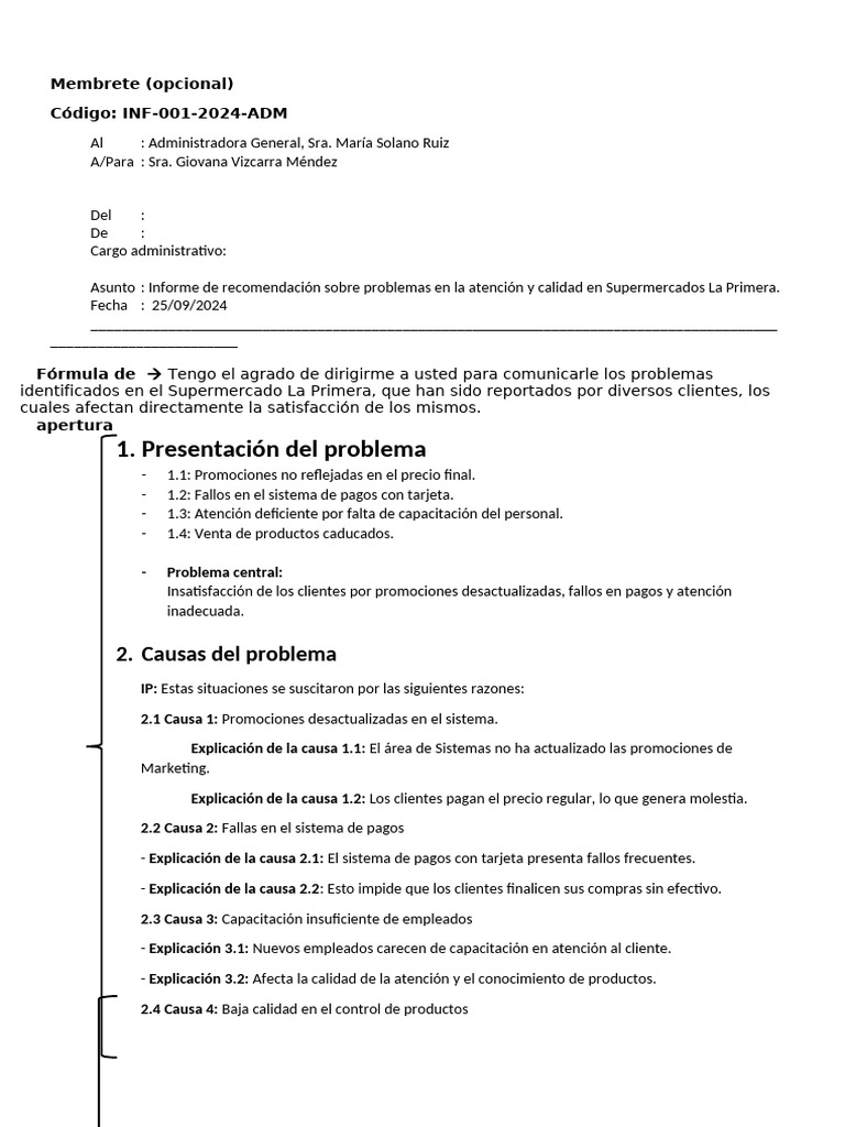 Esquema Para La PC1^ | PDF | Marketing | Servicio al Cliente