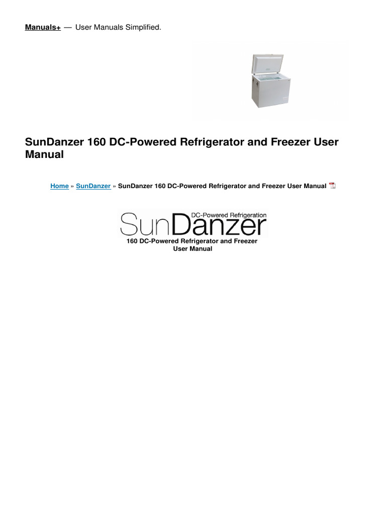 SunDanzer 160 DC Refrigerator Manual | PDF | Refrigerator ...