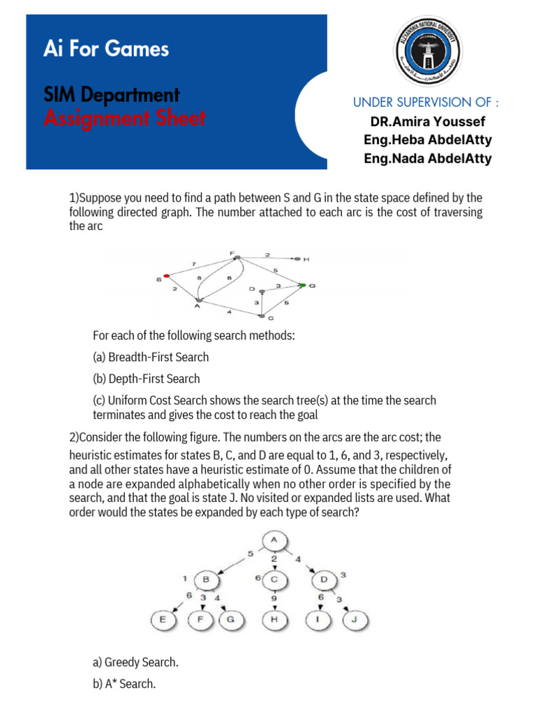 AI For Game Assignment Sheet | PDF | Algorithms And Data Structures ...