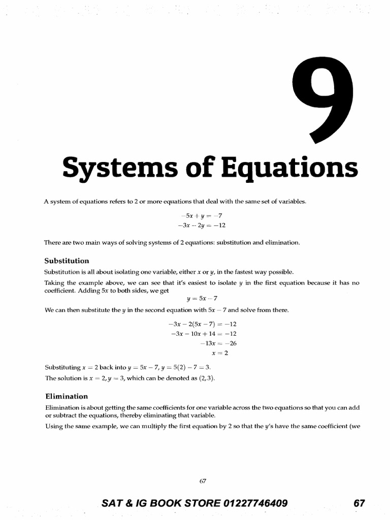 Chapter 9 Systems of Equations 3 | PDF