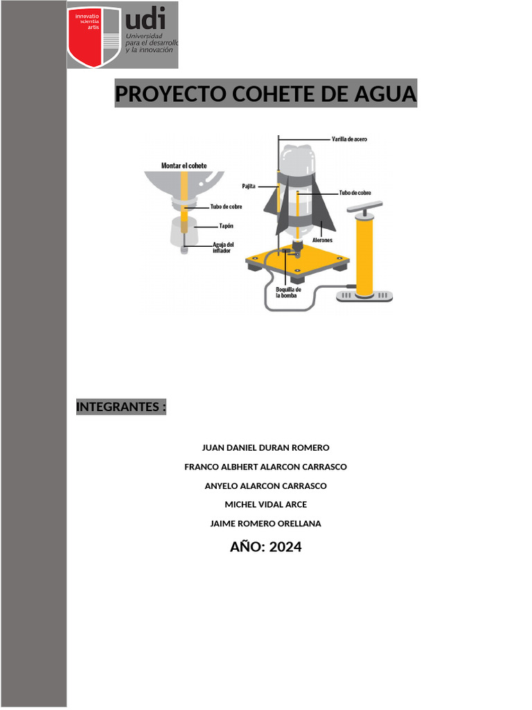 Proyecto Cohete de Agua | PDF | Motor de cohete | Botella