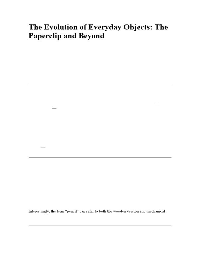 The History of The Paperclip | PDF | Pencil | Clothing