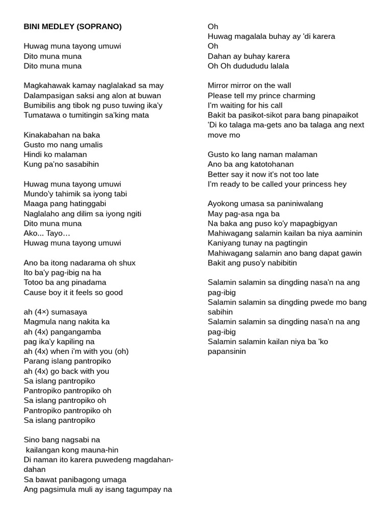 Bini Medley (Soprano) | PDF