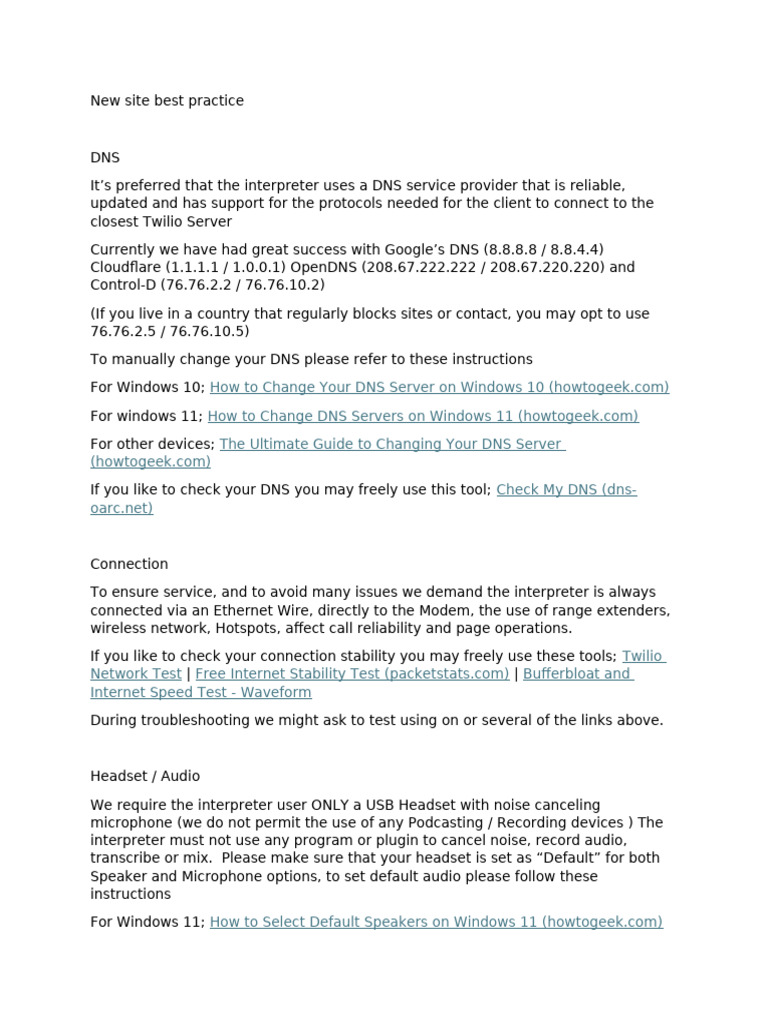 New Site Best Practice Configurations | PDF | Domain Name System | Computer Network