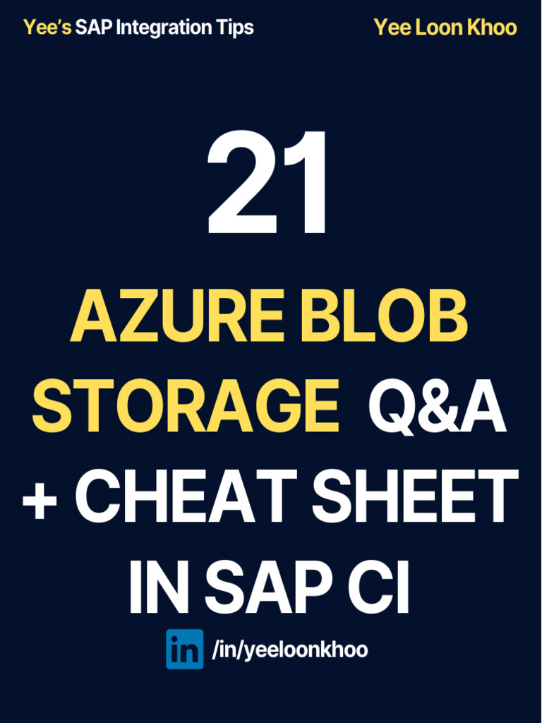 21 Azure Blob Storage Q&A + Cheat Sheet in SAP CI | PDF | Computing ...