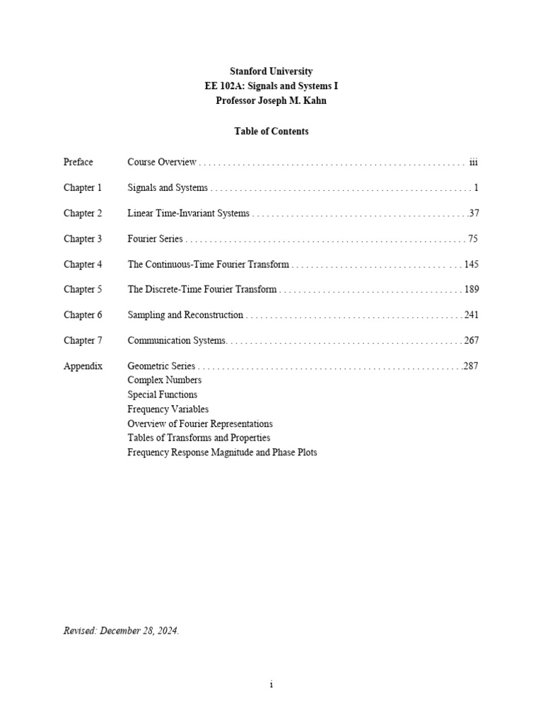 EE 102A Course Reader 12-28-24 | PDF | Low Pass Filter | Fourier Transform