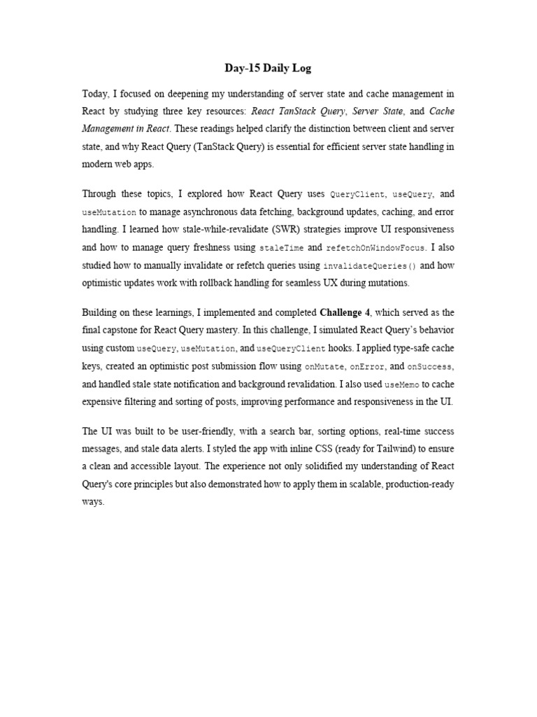 Day15 Daily Log | PDF