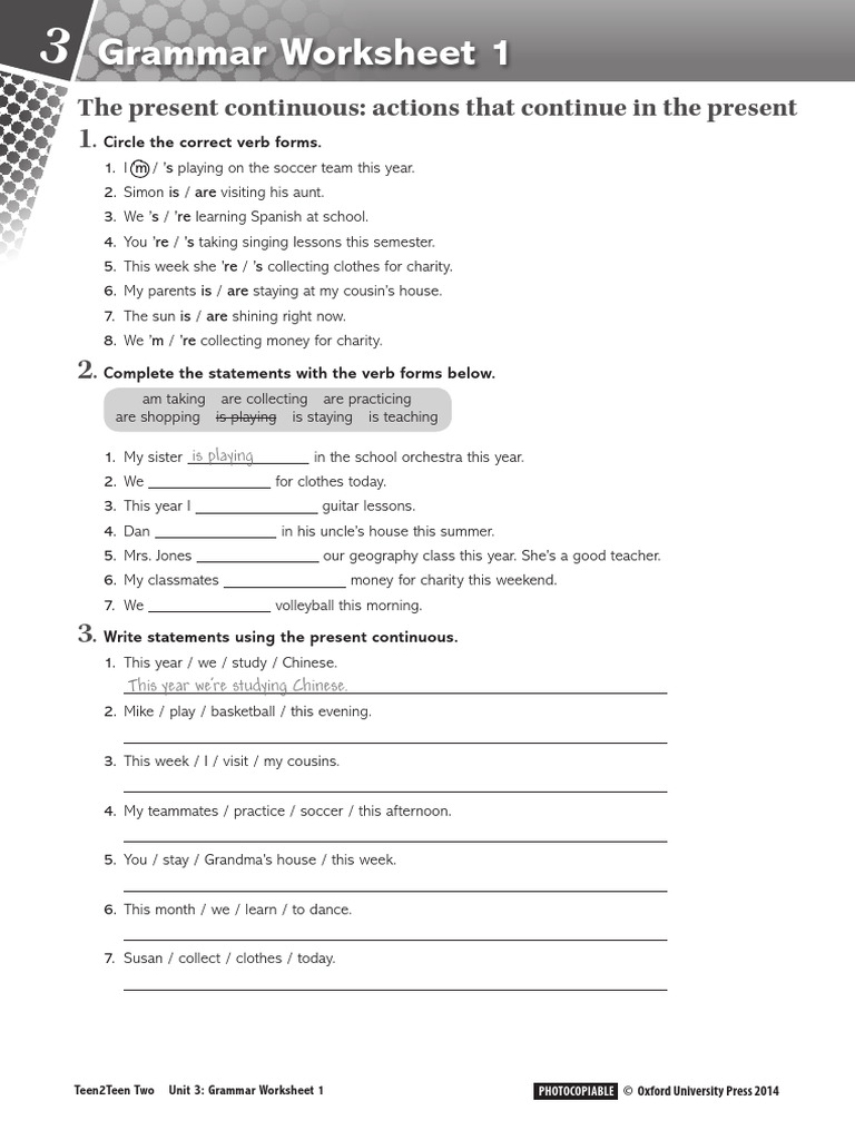 T2T Two U3 Grammarworksheet 1 | PDF