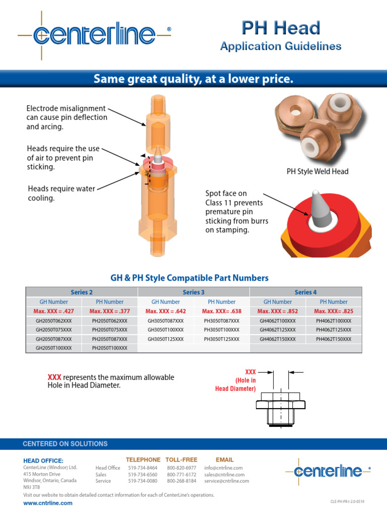 CenterLine PH Head Application Guide | PDF | Applied And ...