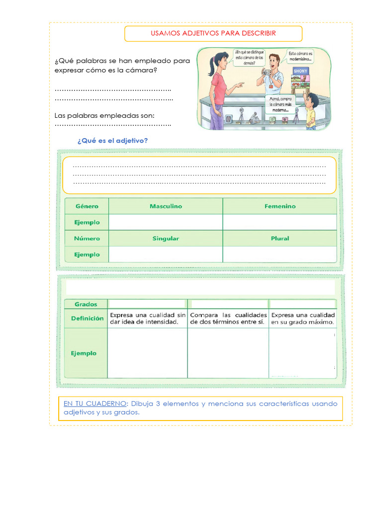 Descripción de lugares con adjetivos | PDF