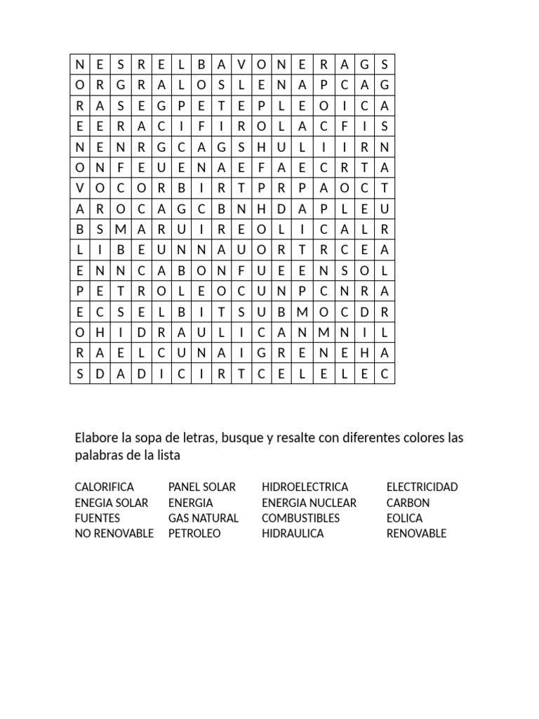 Sopa Tipos de Energia | PDF