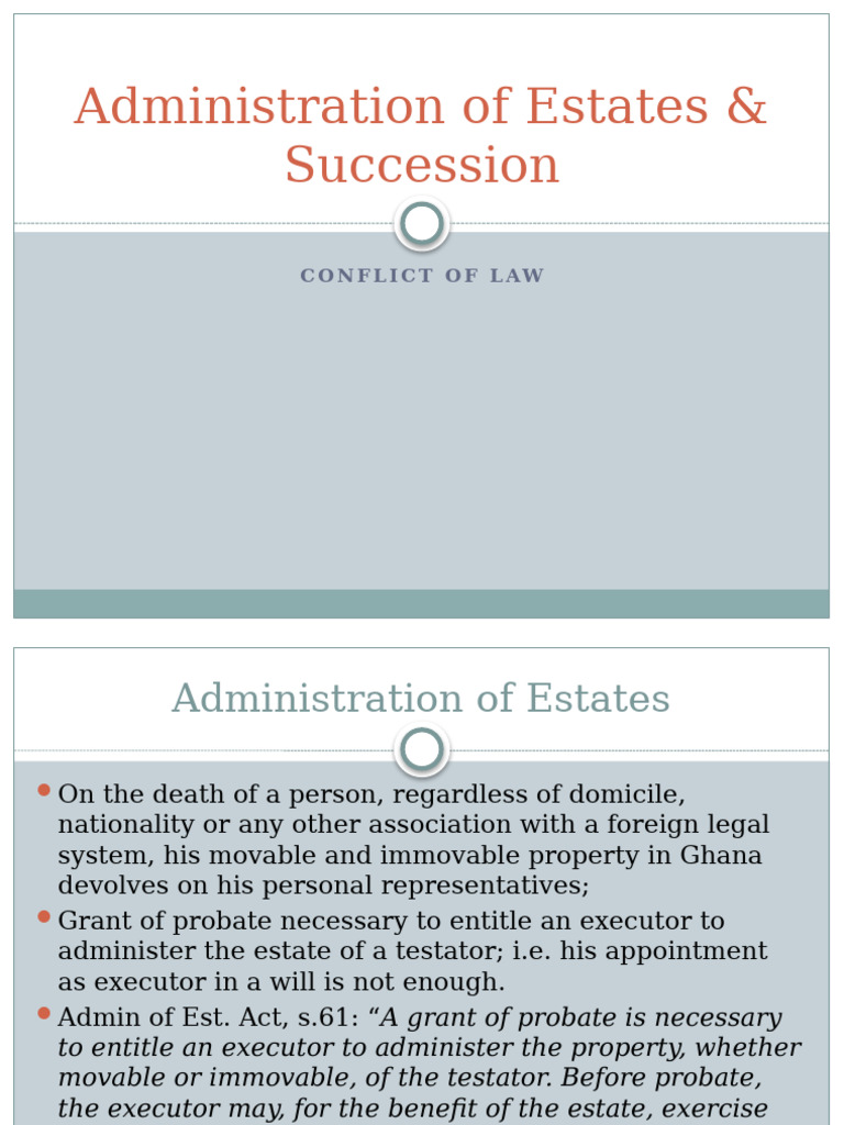 Ghana Estate Administration Laws | PDF | Probate | Will And Testament