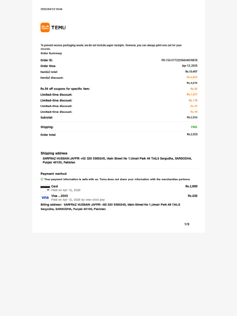 Temu Web Document | PDF