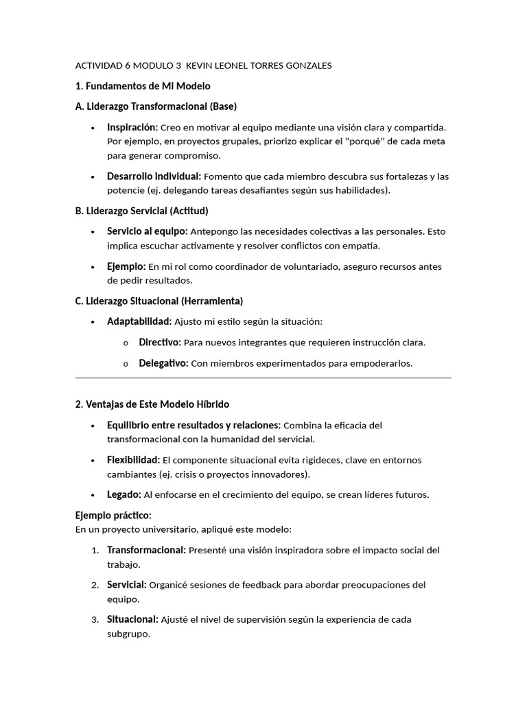 Actividad 6 Modulo 3 Kevin Leonel Torres Gonzales | PDF