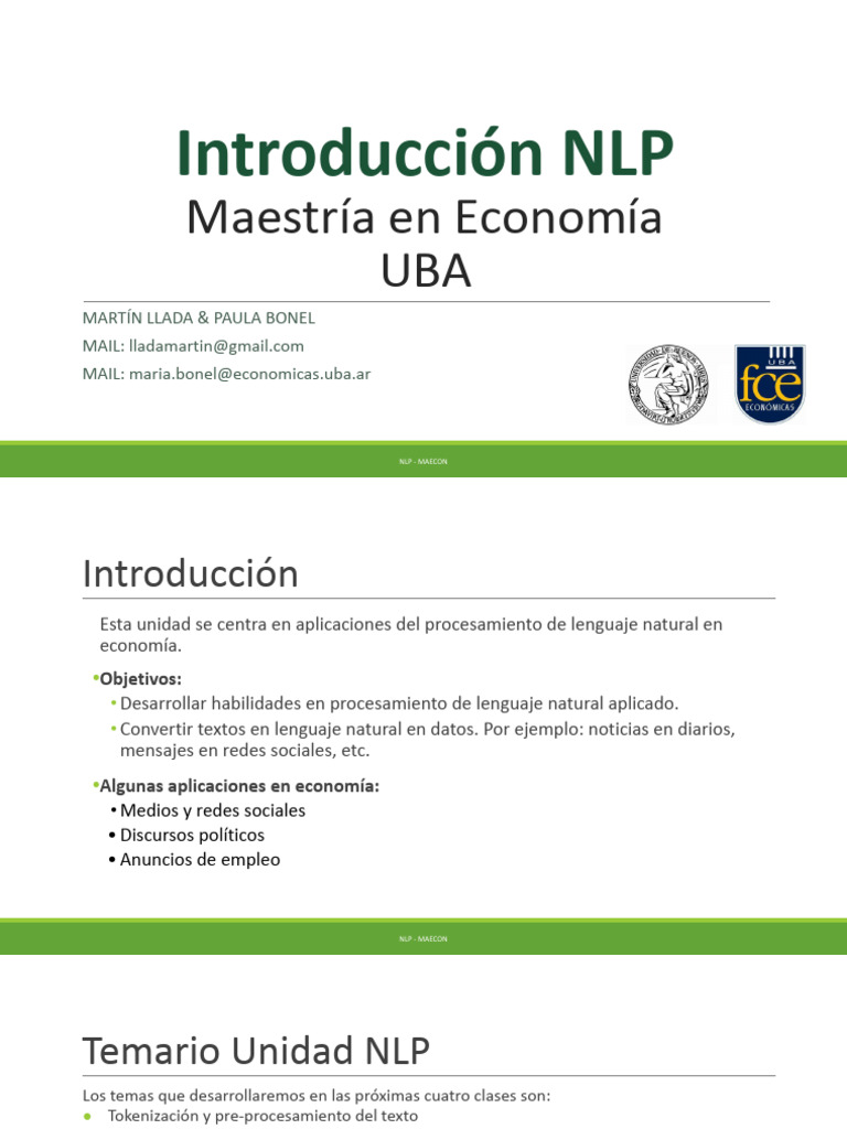 PresentaciÃ N NLP | PDF | Python (lenguaje de programación) | Informática